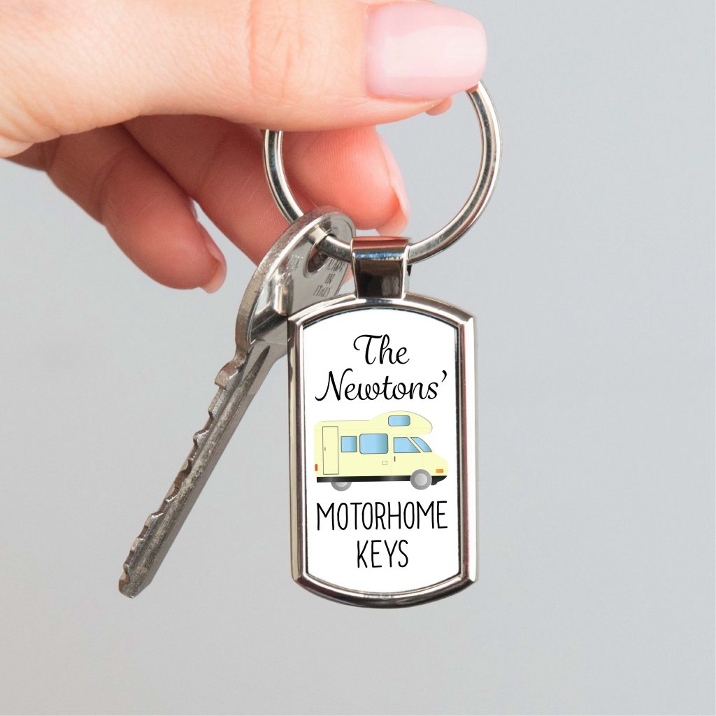 Personalised Motorhome Keys Metal Keyring Gift